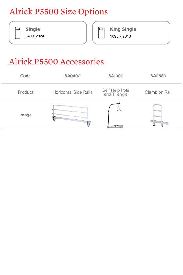 Alrick P5500 Pull-Apart Electric Bed - Community & Homecare Beds ...