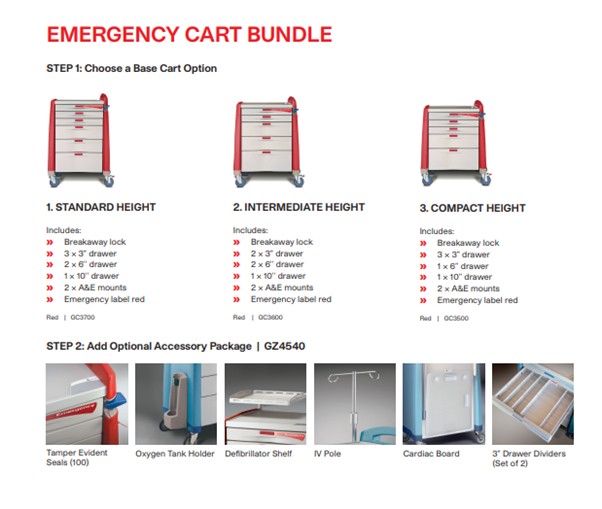 Avalo Emergency Cart - Compact - Red - Emergency Carts - Alpha Lifecare ...