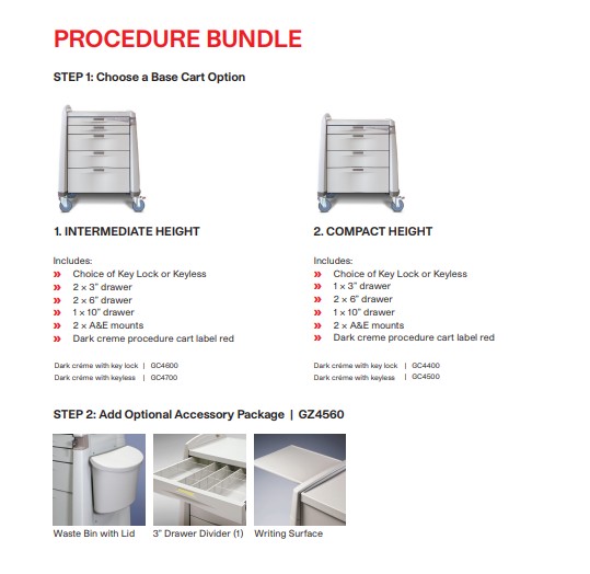 Avalo Procedure Cart - Intermediate - Keyless - Alpha Lifecare - Alpha ...
