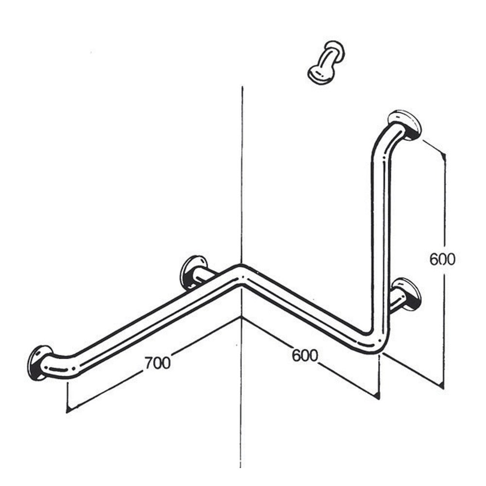 Bath Rail: Type 019: Concealed Flanges - Bathroom Rails - Alpha ...