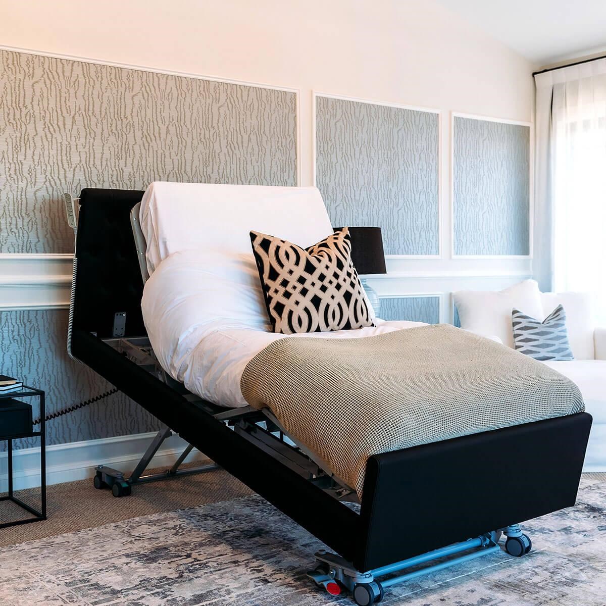 Casero Mode Bed King Single - Oxford Head & Foot Boards, Ebony Vinyl ...